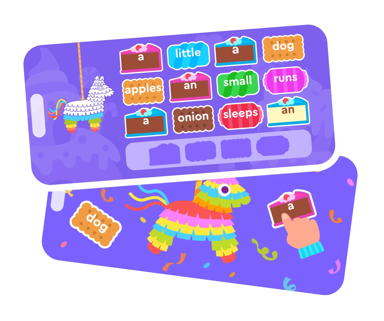Candy Words – Fun Grammar Game for Learning Articles & Sentence Building