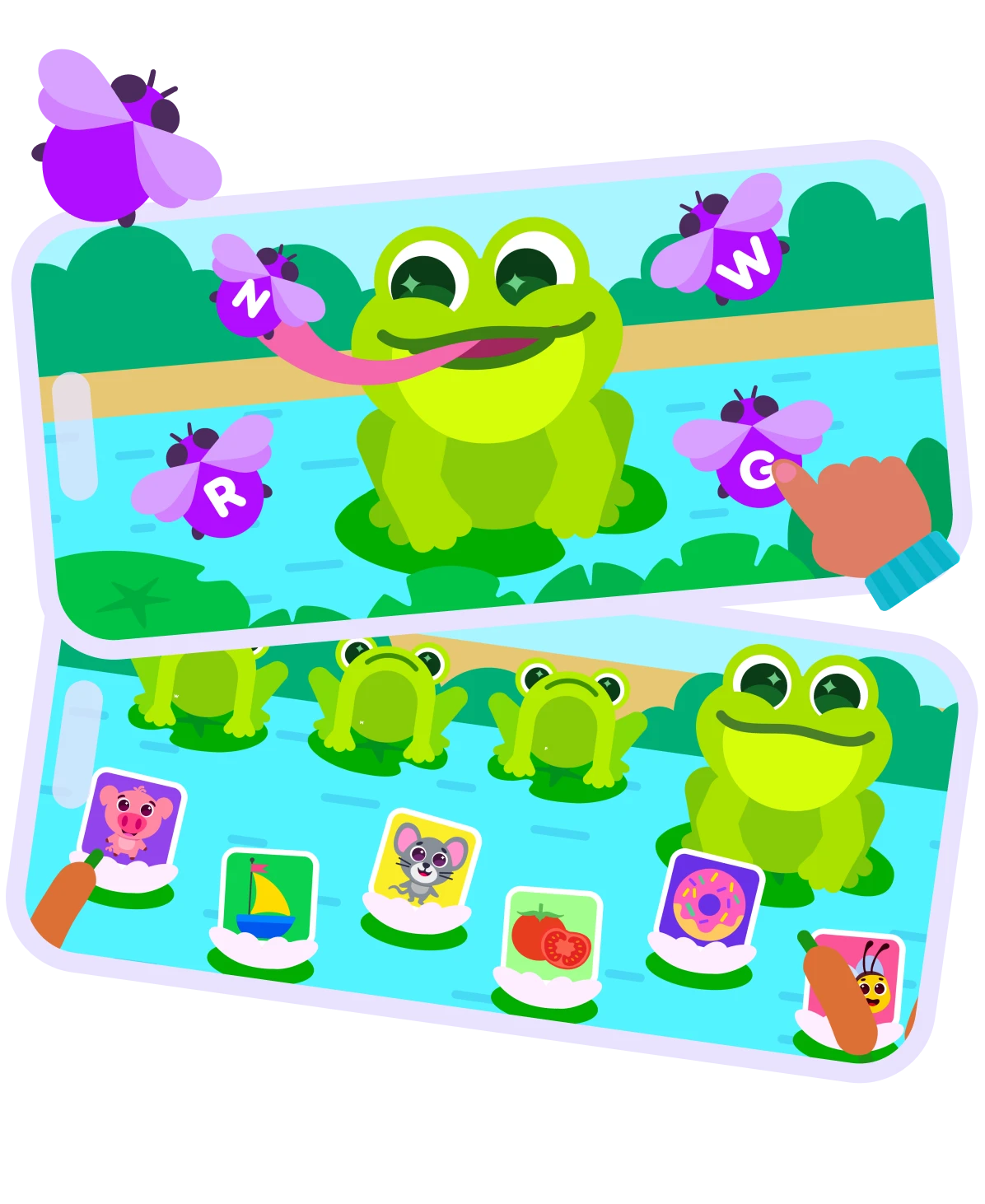 Hungry Frogs Phonics Game for Kids – Learn Letter Sounds & Early Reading | Keiki